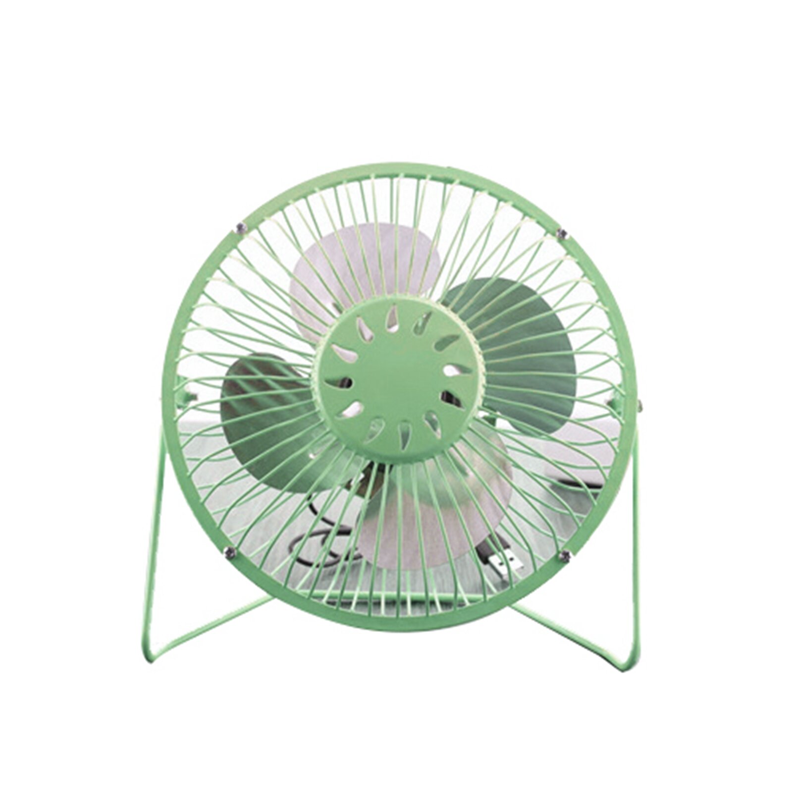 4 Inch Mini Desktop Fan USB Charging Metal Personal Small Air Circulator Cooling Green