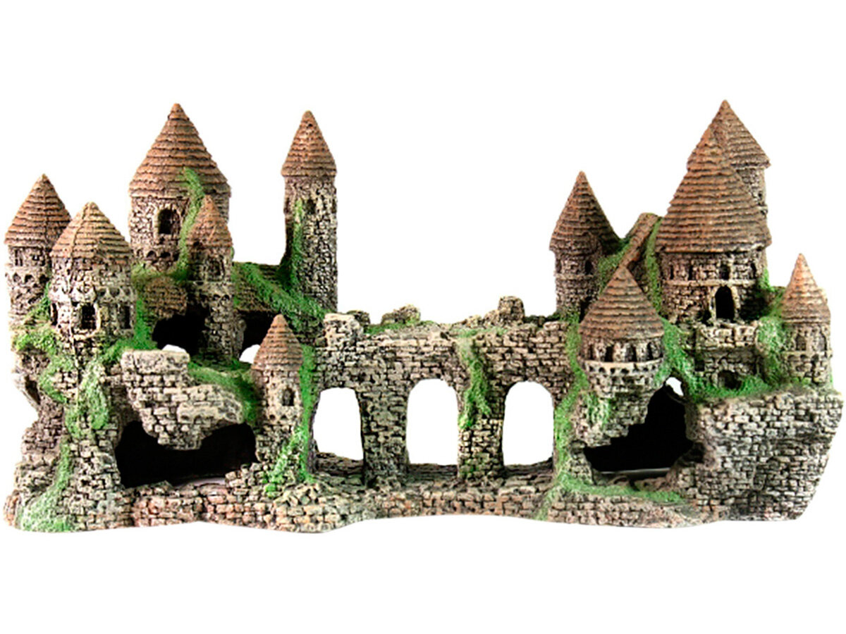 Грот для аквариума Замок № 104 пластиковый, 41 х 15 х 19 см, DEKSI (1 шт)