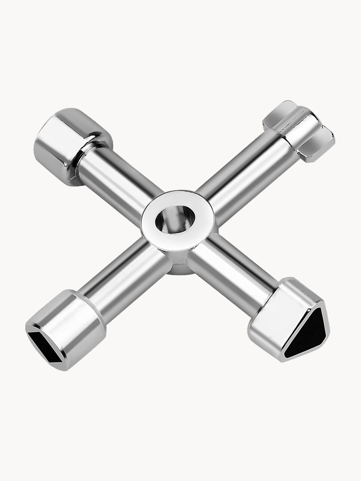 Универсальный ключ для электрошкафа "4-в-1", металл, серебристый, цинковый сплав