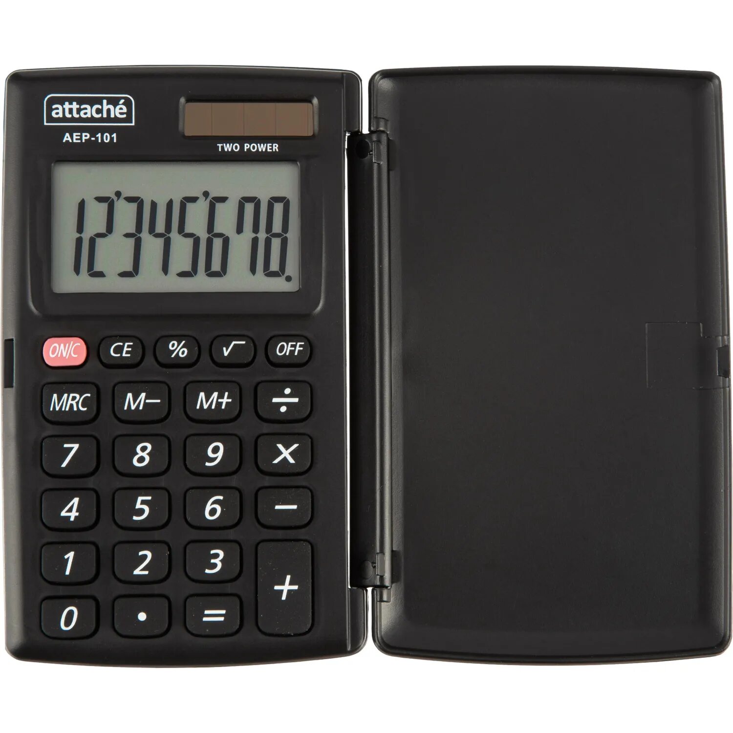Калькулятор карманный с крышк. Attache, AEP-101.8р, дв. пит, черн