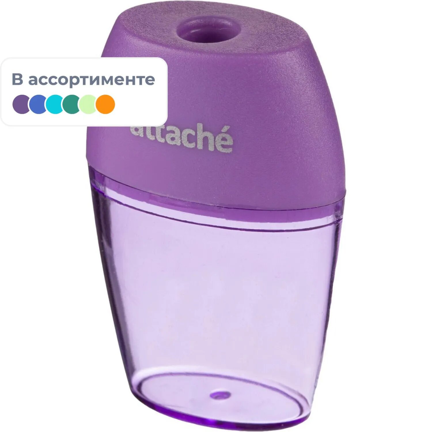 Точилка Attache Bright Colours 1 отв, цветной контейнер, ассорти
