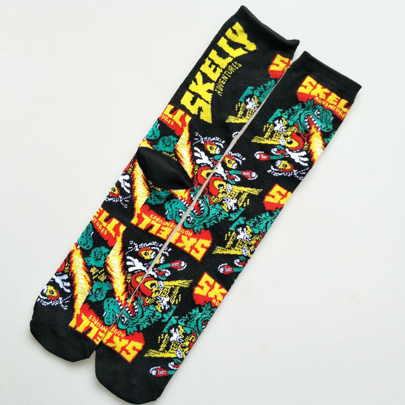 Персонализированные мужские носки до середины голени с изображением огнедышащего дракона, спортивные носки с мультяшным принтом