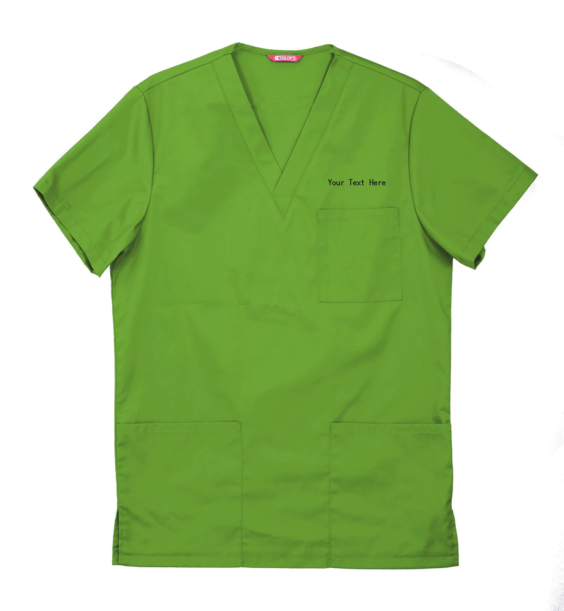 Мужской скраб-топ с вышивкой, униформа для кормления, блузка с короткими рукавами и v-образным вырезом, рабочий топ с карманами, персонализированный с вашим текстом