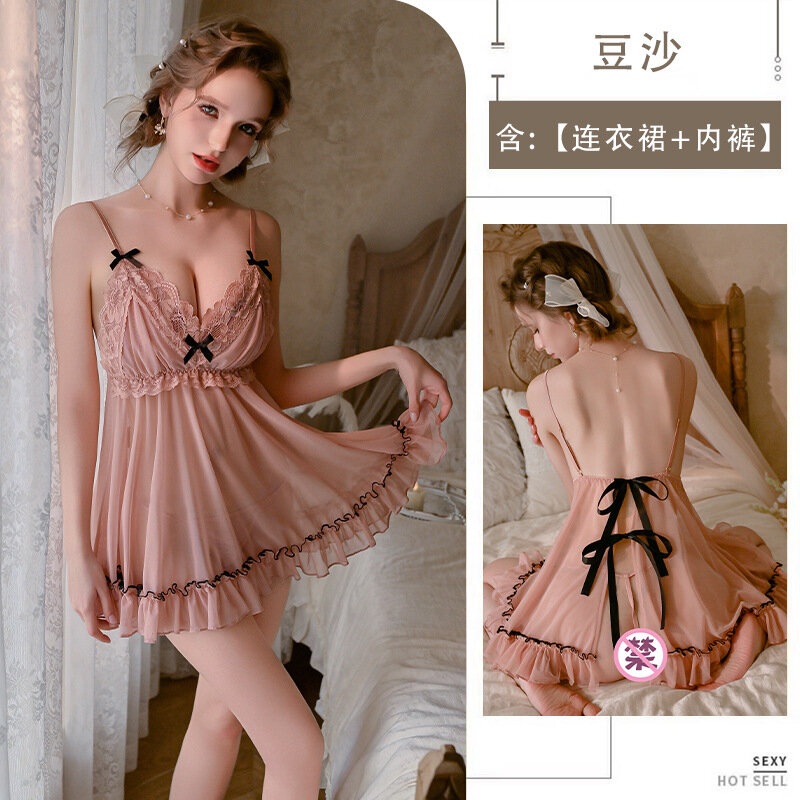 Meiliko Pure Desire Горячая продажа сексуального ночного платья для женщин, кружевное, прозрачное, тонкое, соблазнительное, с бретелями, удобное, дружелюбное к коже домашнее белье 2235