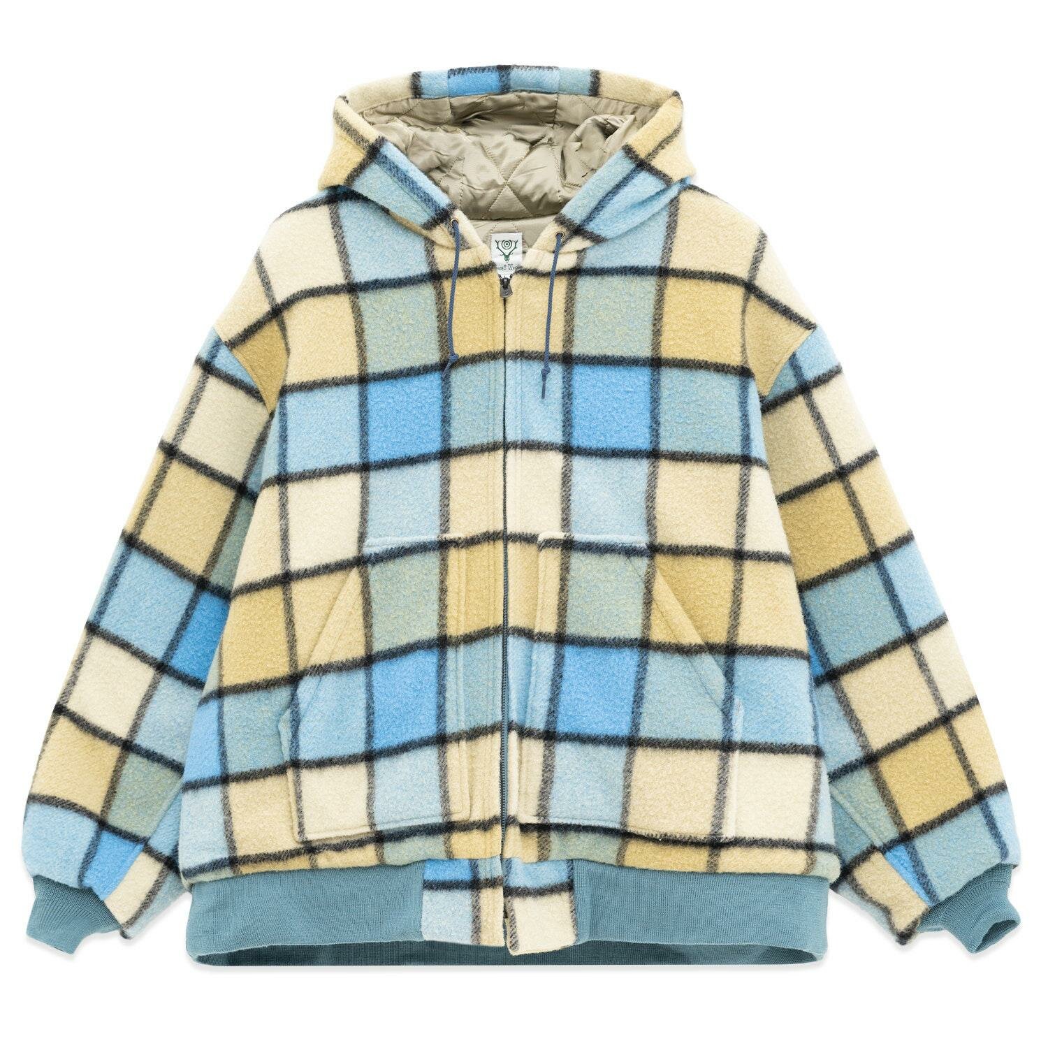 Куртка спортивная Куртка Городская South2 West8 Zipped Work Hoody - Wool Brushed Plaid Twill