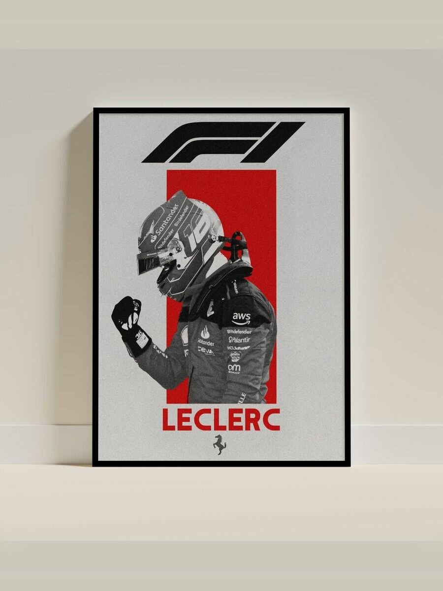 Постер Формула 1 Charles Leclerc A3 42X29.7см Глянцевая фотопечать Леклер