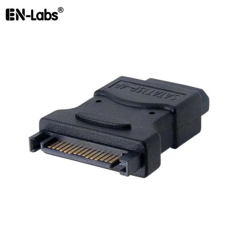 Кабель для компьютерной периферии SATA 15-pin/Molex 4pin, 0.05 м, черный матовый