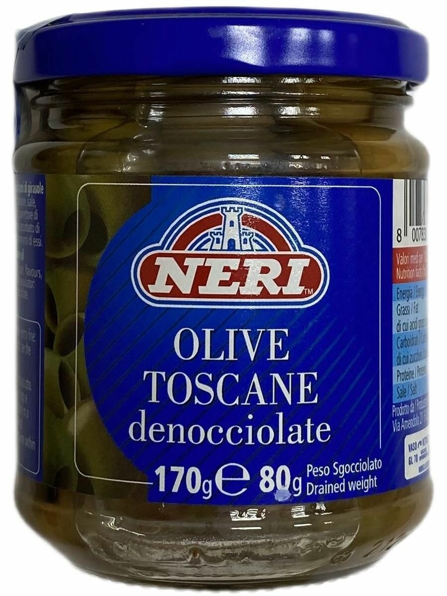 Оливки Тосканские без косточки Neri, 170г