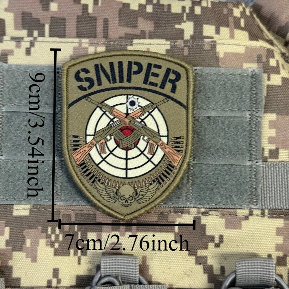 Тактический нашивной значок «Снайпер», военная эмблема армии, наклейка на рюкзак, тканевый нашивной знак на липучке для одежды, для страйкбола