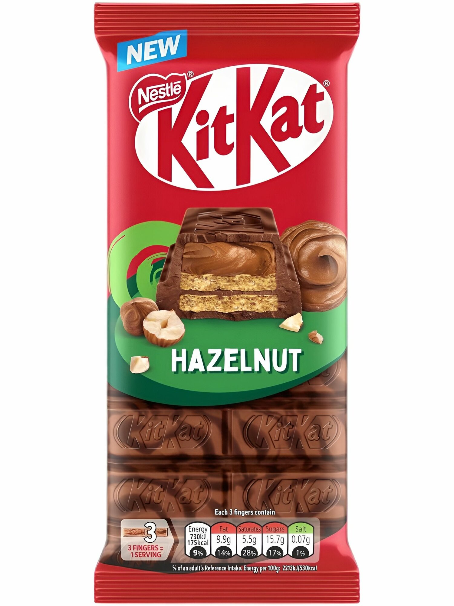 Шоколадный батончик KitKat Hazelnut с хрустящей вафлей и начинкой со вкусом фундука, 99 гр. (Болгария)