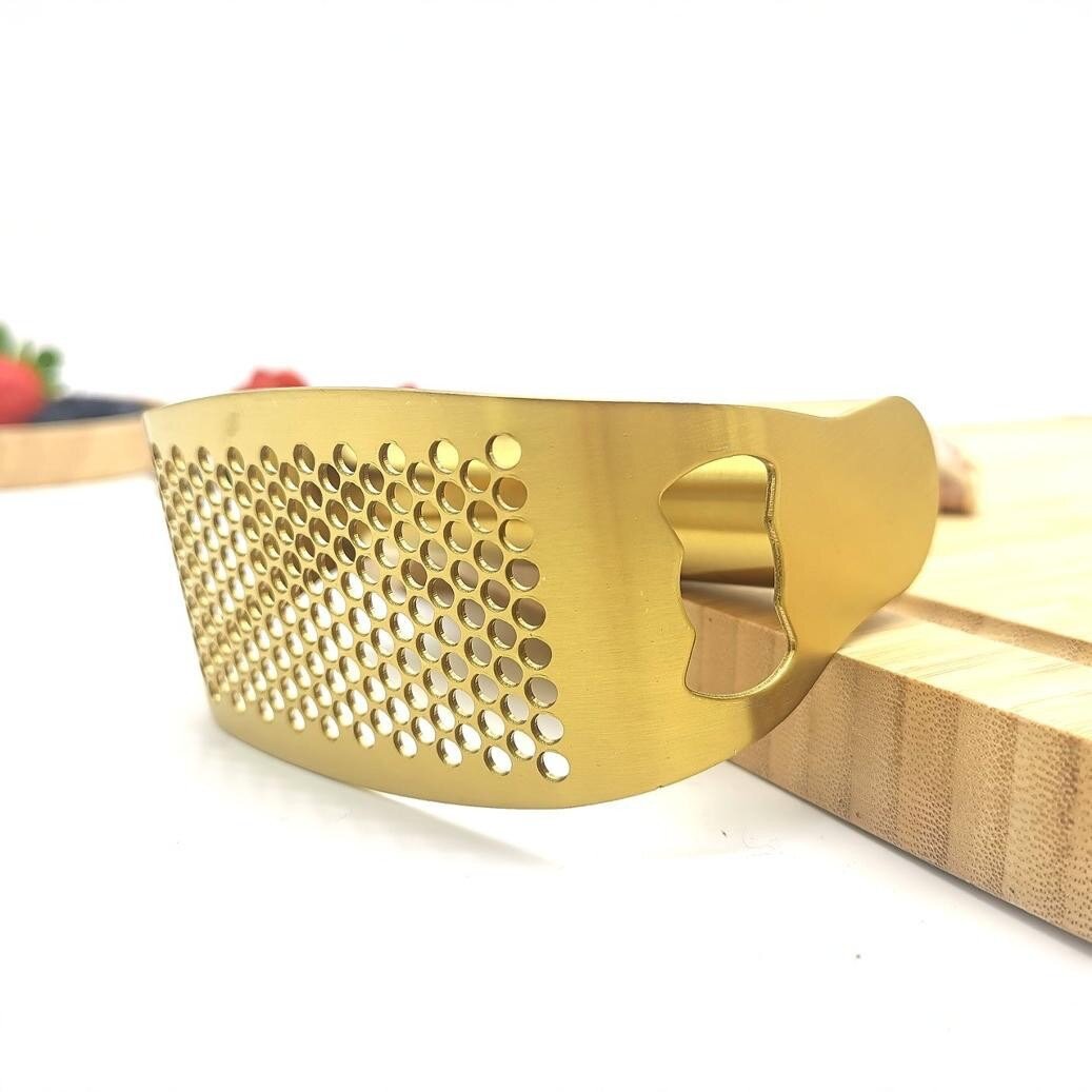 Золотой2-в-1 нержавеющая стальная кухонная утварь: универсальный фруктово-овощной пресс и удобный открывалка для бутылок