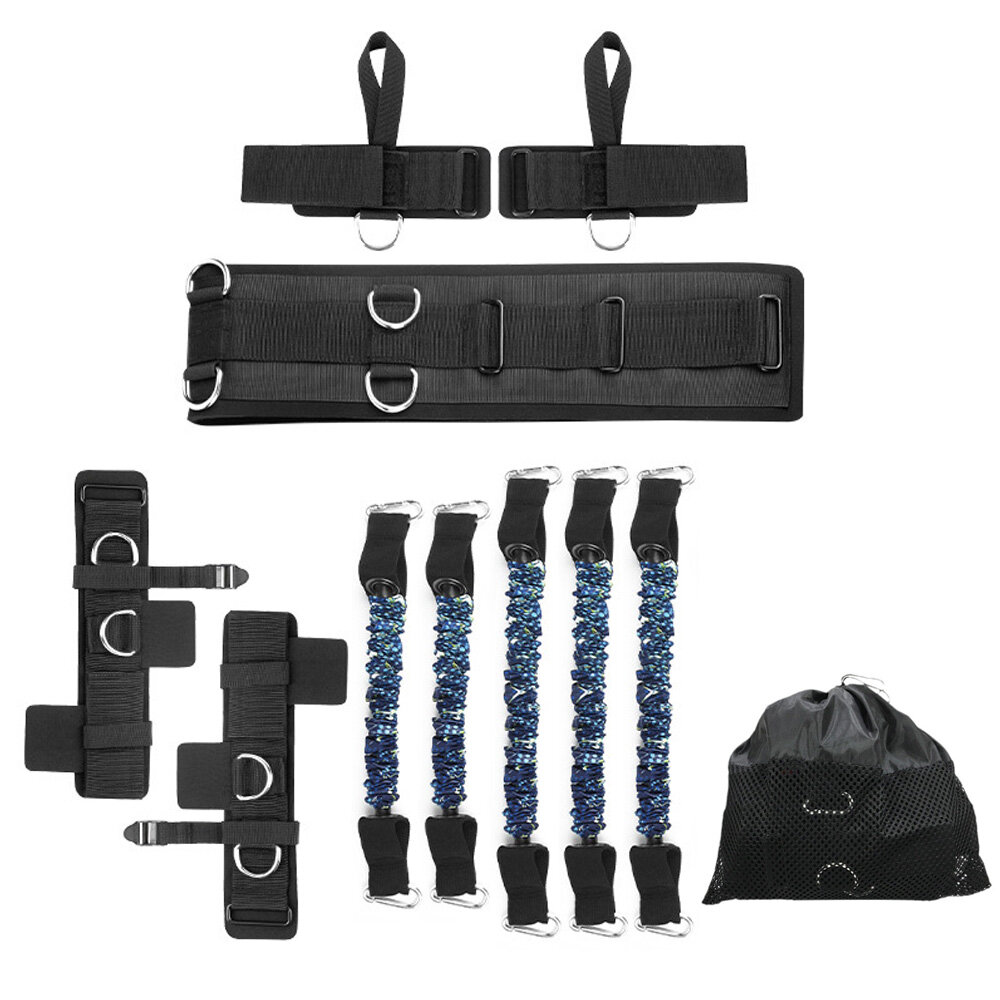 Боксерская Эспандерная Лента: 5 Сменных Тросов По 30 Фунтов Для Взрывной Силы - Универсальная Тренировка Всего Тела С Регулируемым Поясом Для Боксеров И Спортсменов