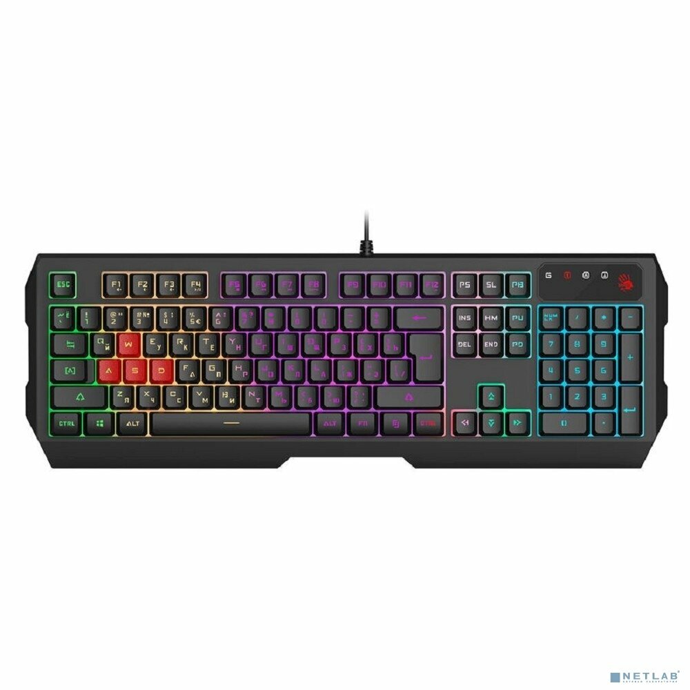 Клавиатура A4Tech Bloody B140N черный USB Multimedia for gamer LED (B140N)