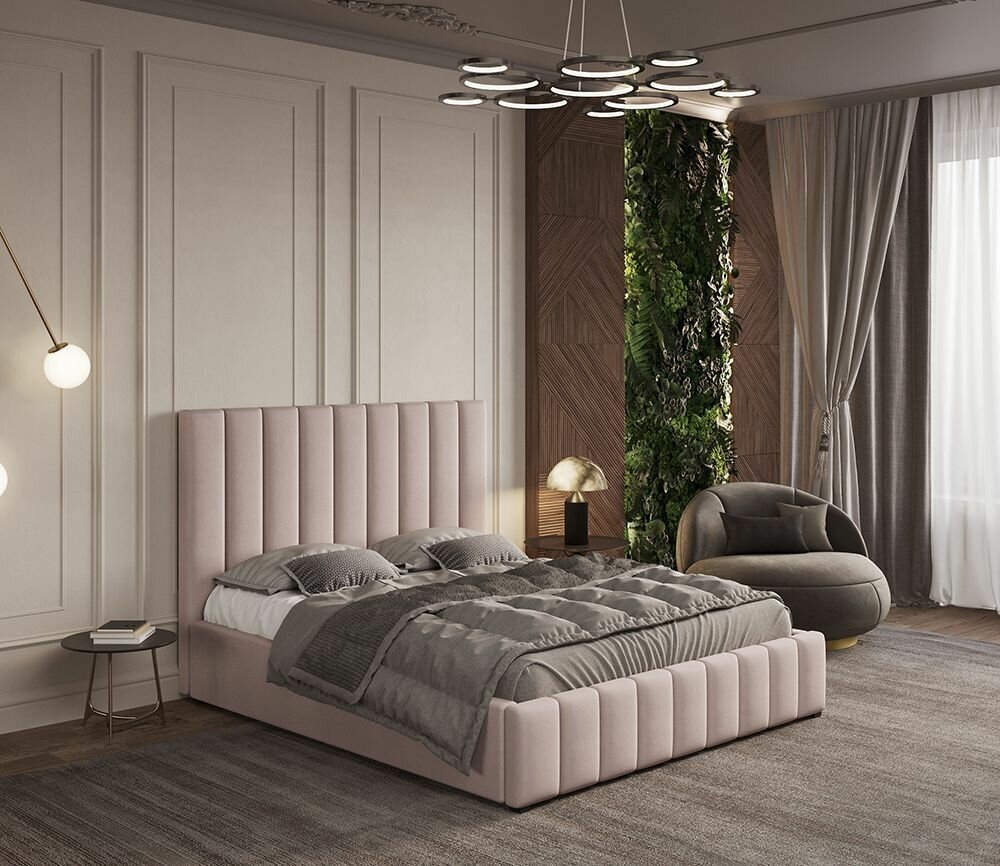 Кровать Милан розовая