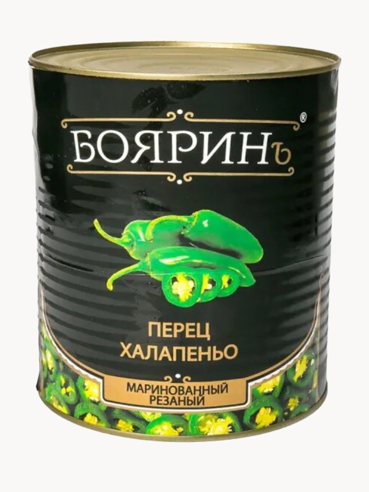Перец халапеньо Бояринъ маринованный резаный 3100 мл в жестяной банке