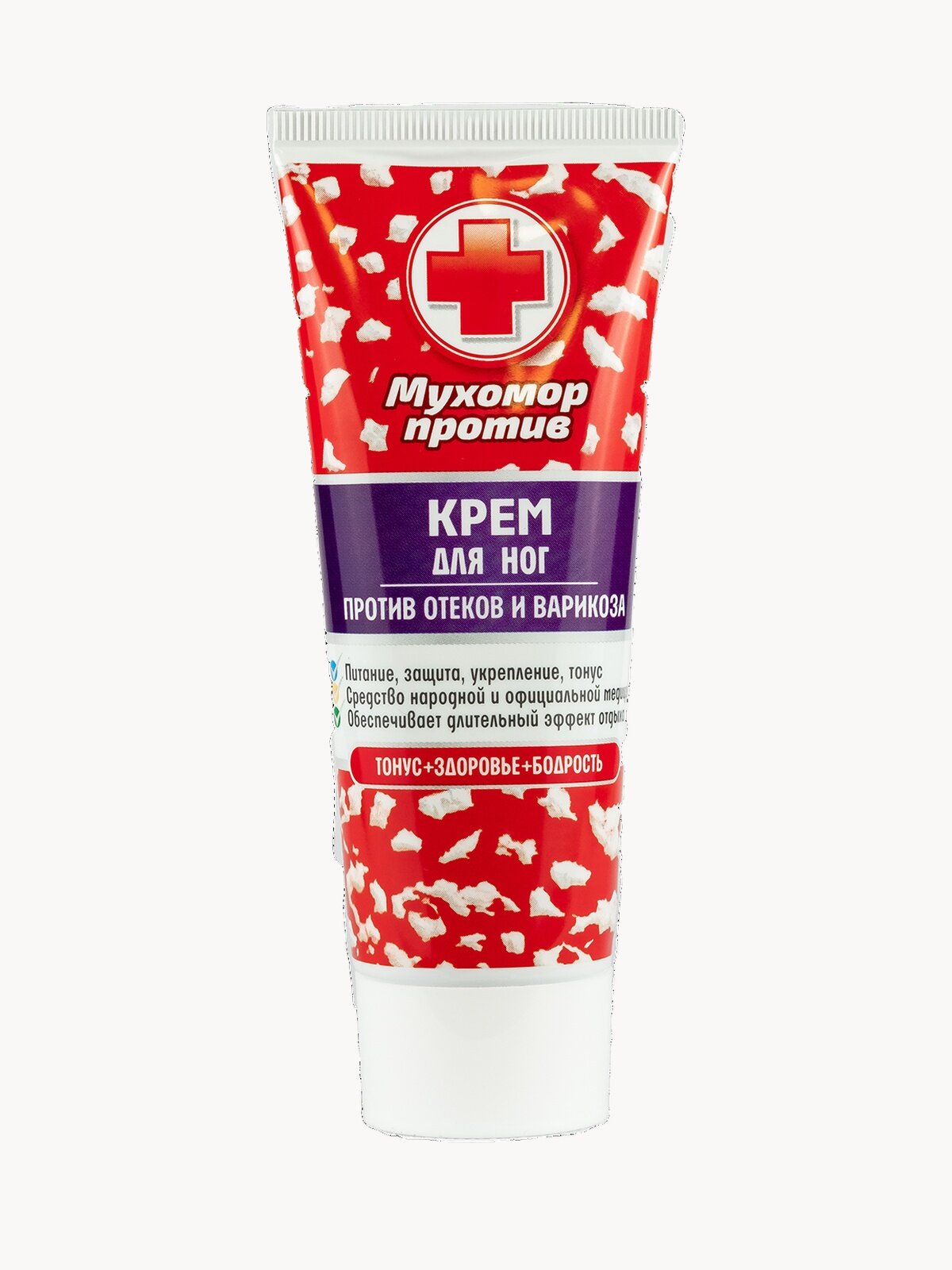 Крем для ног, против варикоза, отеков, усталости Мухомор против, 75 мл
