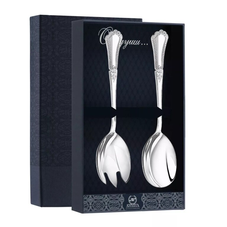 Набор для салата Фаворит из 2-х серебряных приборов