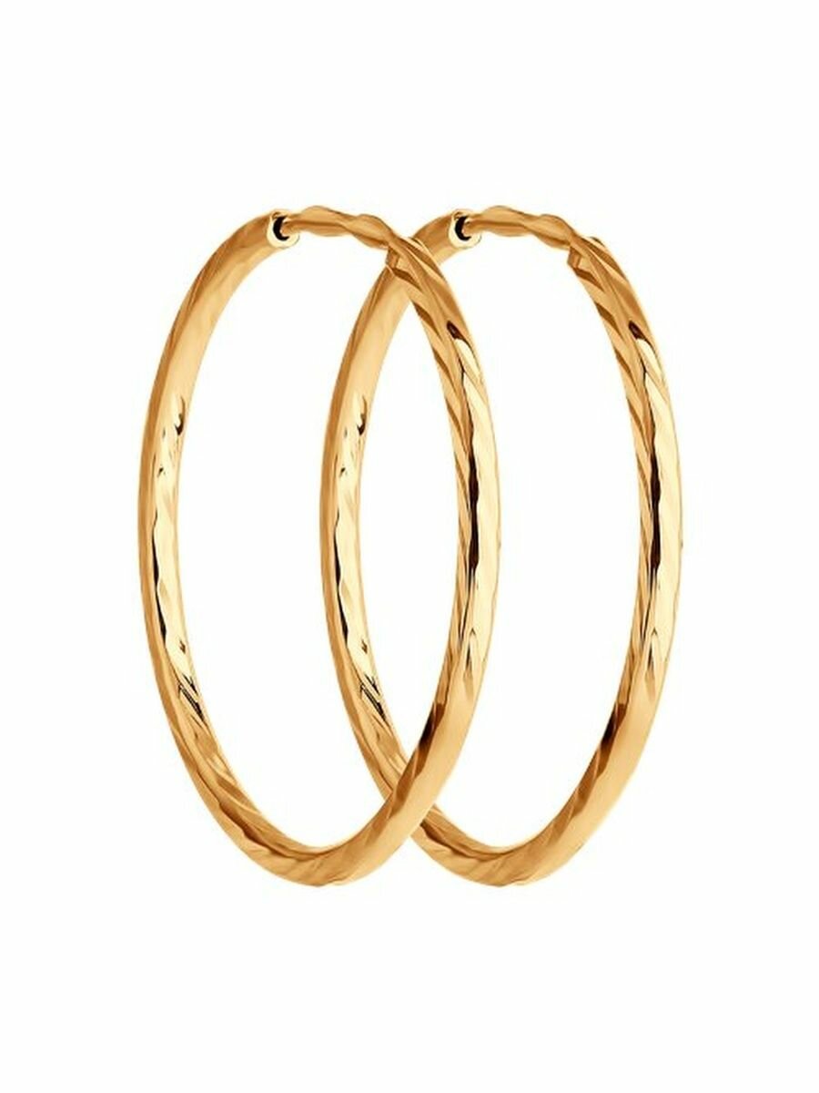 Серьги конго, красное золото, 375 проба