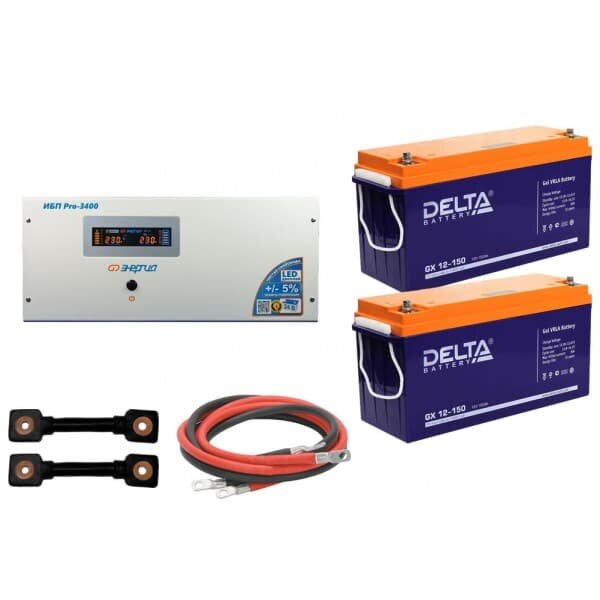 ИБП для дома | Инвертор (ИБП) Энергия PRO-3400 + Аккумуляторная батарея Delta GX 12150