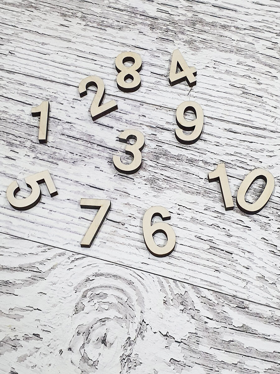 Деревянные заготовки / Декупаж, деревянная заготовка для творчества "Добрый мастер" "Цифры" 14*22см, толщина 6 мм (1шт