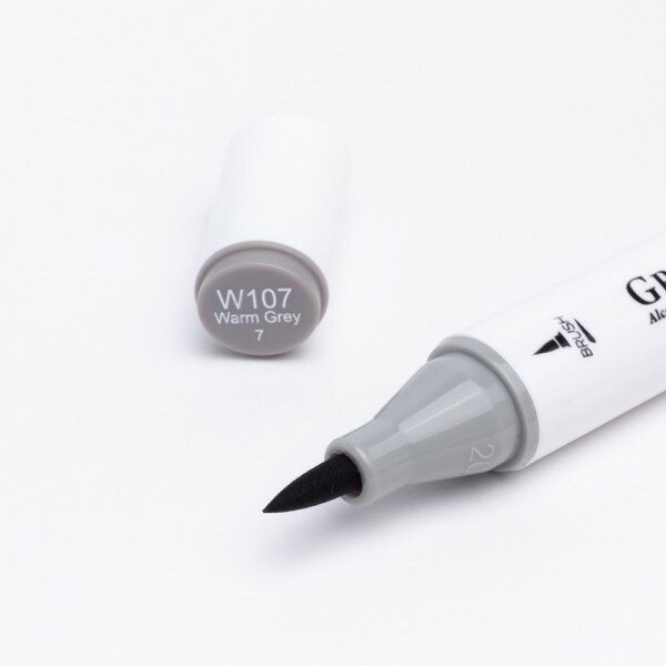 Маркер спиртовой Малевичъ GrafArt Brush, Серый теплый 7 W107