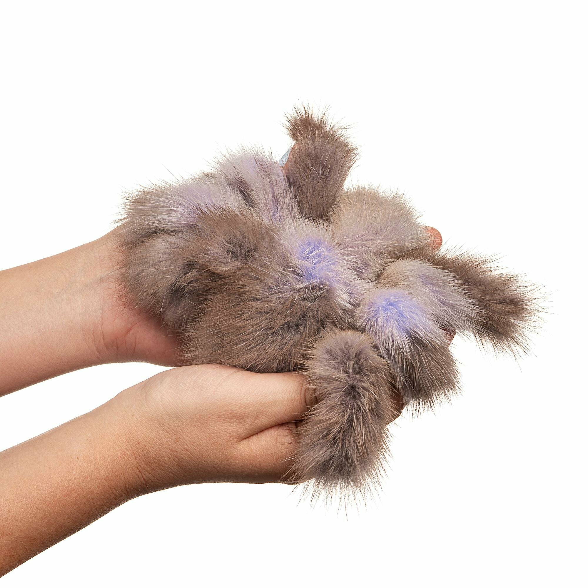 Мягкая игрушка паук Holich Toys из натурального меха мини Мамба серый, мягкие игрушки, игрушки для детей, детские игрушки, игрушки для девочек, игрушки для мальчиков