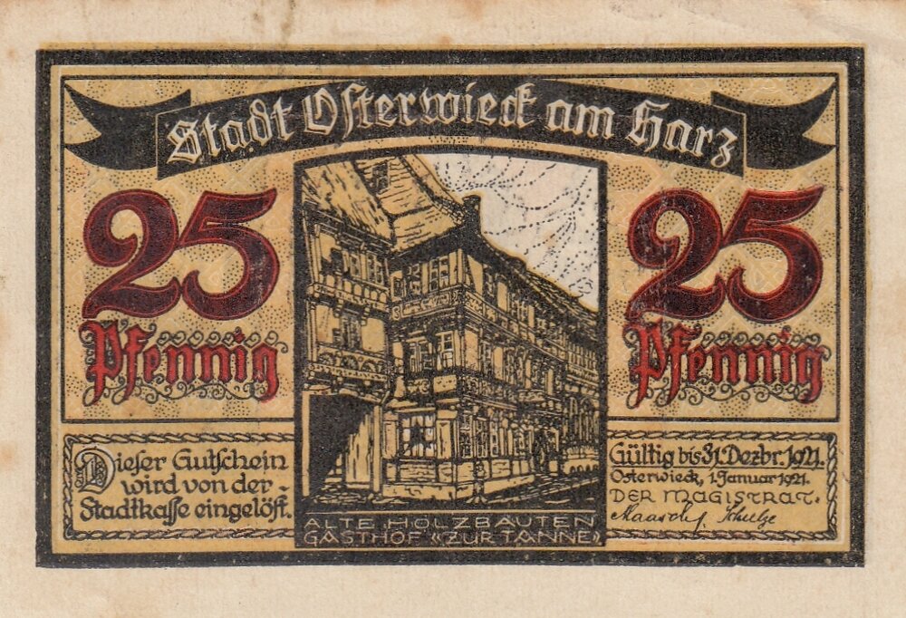 Германия (Веймарская Республика) Остервик-ам-Гарц 25 пфеннигов 1921 г. (2)