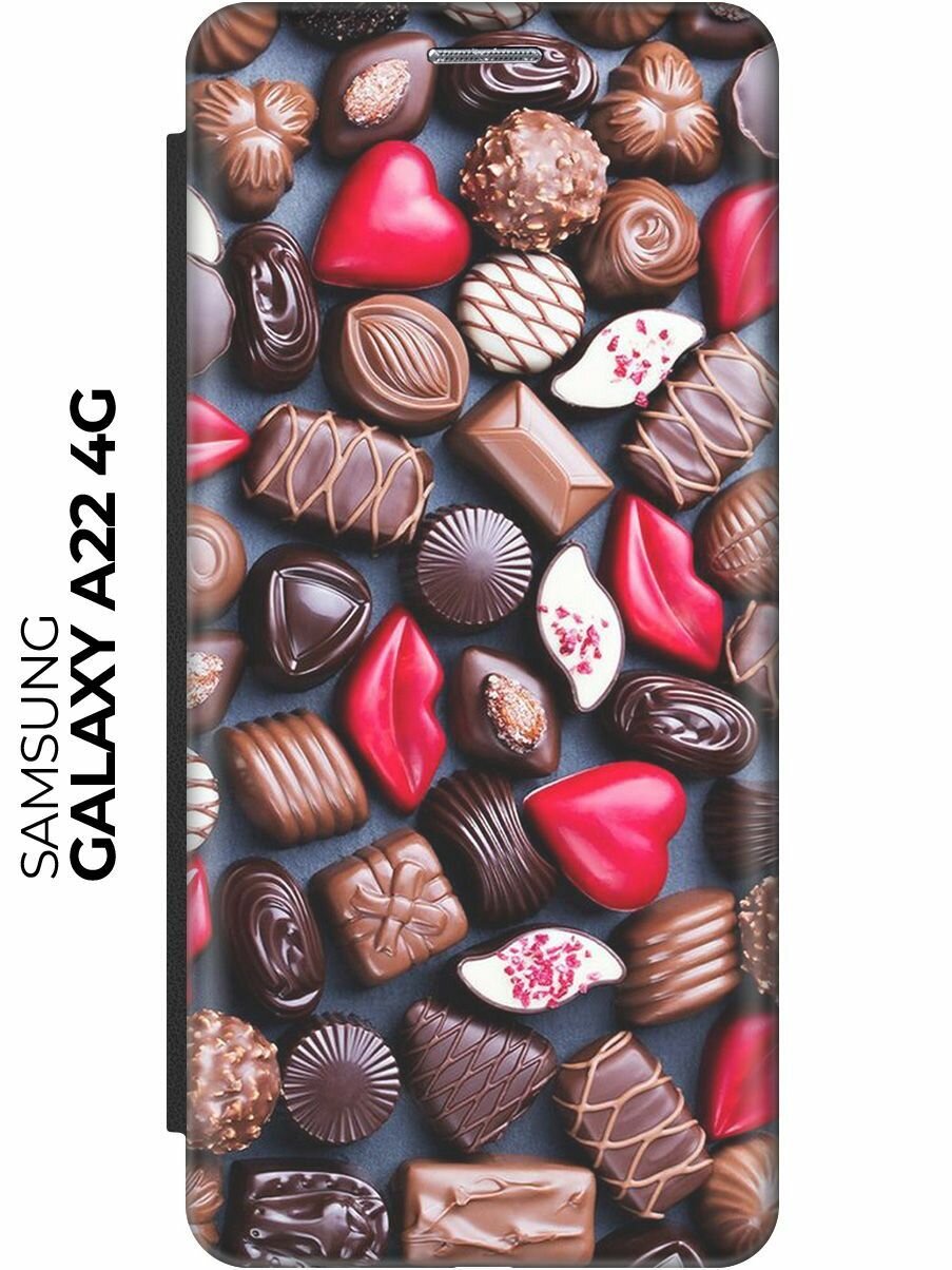 Чехол-книжка Набор шоколада на Samsung Galaxy A22 / M32 / M22 / Самсунг А22 / М32 / М22 черный