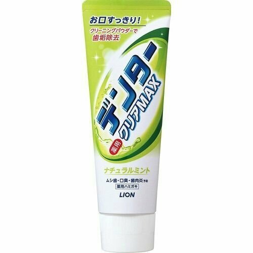 Lion Dentor Clear Max Natural mint Зубная паста с чистящим порошком для защиты от кариеса со вкусом натуральной мяты 140 гр