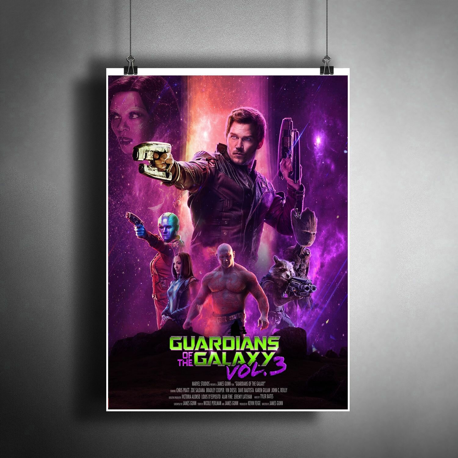 Постер плакат для интерьера "Фильм: Стражи Галактики. Часть 3 (Guardians of the Galaxy Vol. 3)" / A3 (297 x 420 мм)