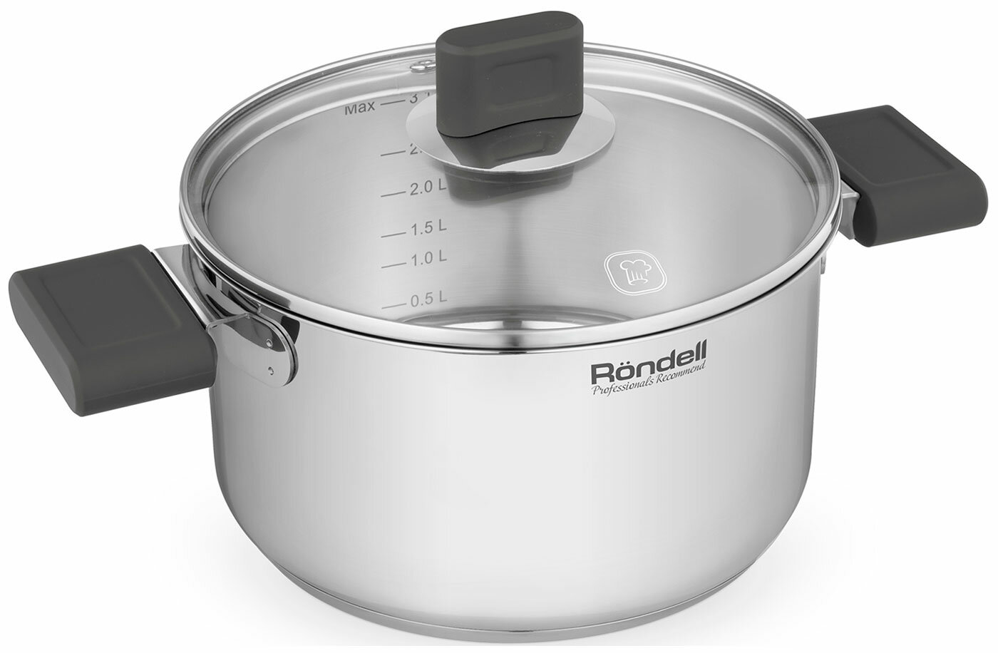 Кастрюля с крышкой Rondell Quadro, 20 см, 3.1 л (1596-RD-01)