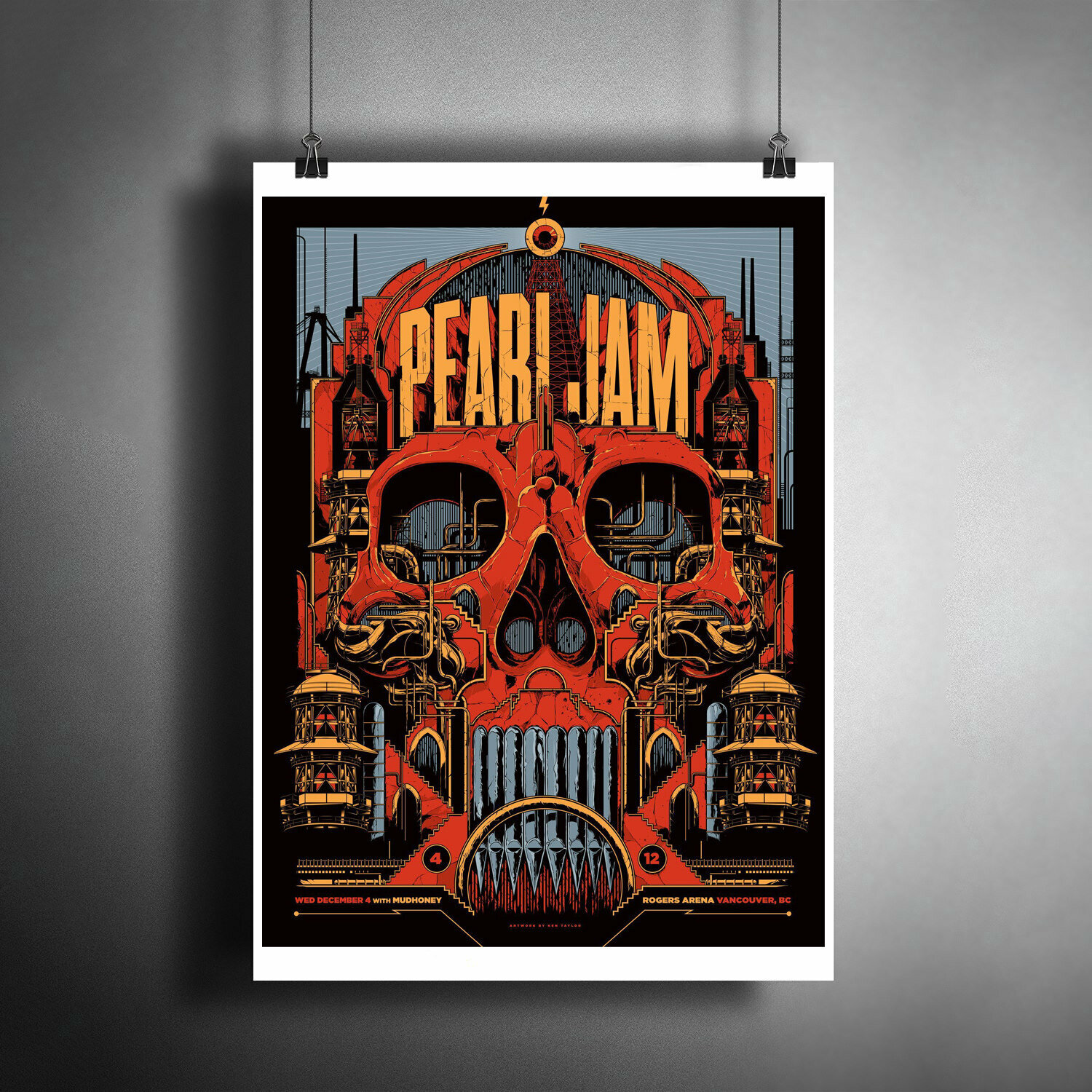 Постер плакат для интерьера "Музыка: Американская рок-группа Pearl Jam" / Декор дома, офиса, комнаты, квартиры A3 (297 x 420 мм)