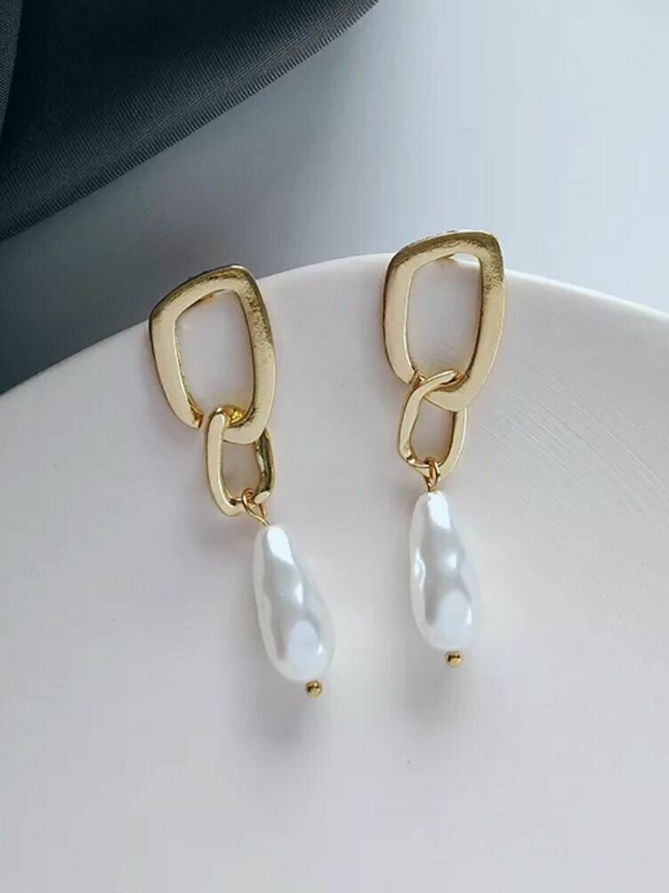 Серьги, жемчуг имитация, искусственный камень