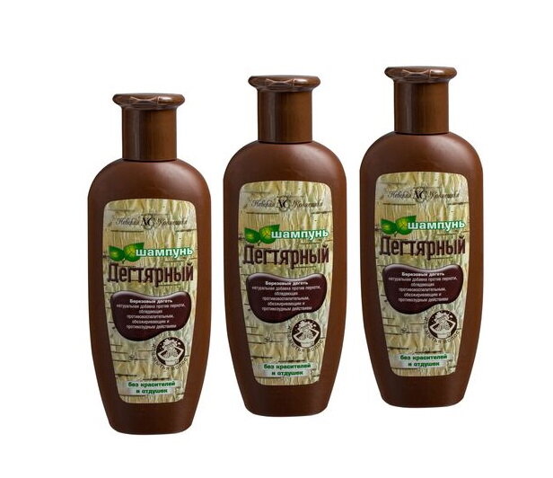Шампунь Невская Косметика "Дегтярный", 250 мл, гипоаллергенный, 3 шт.