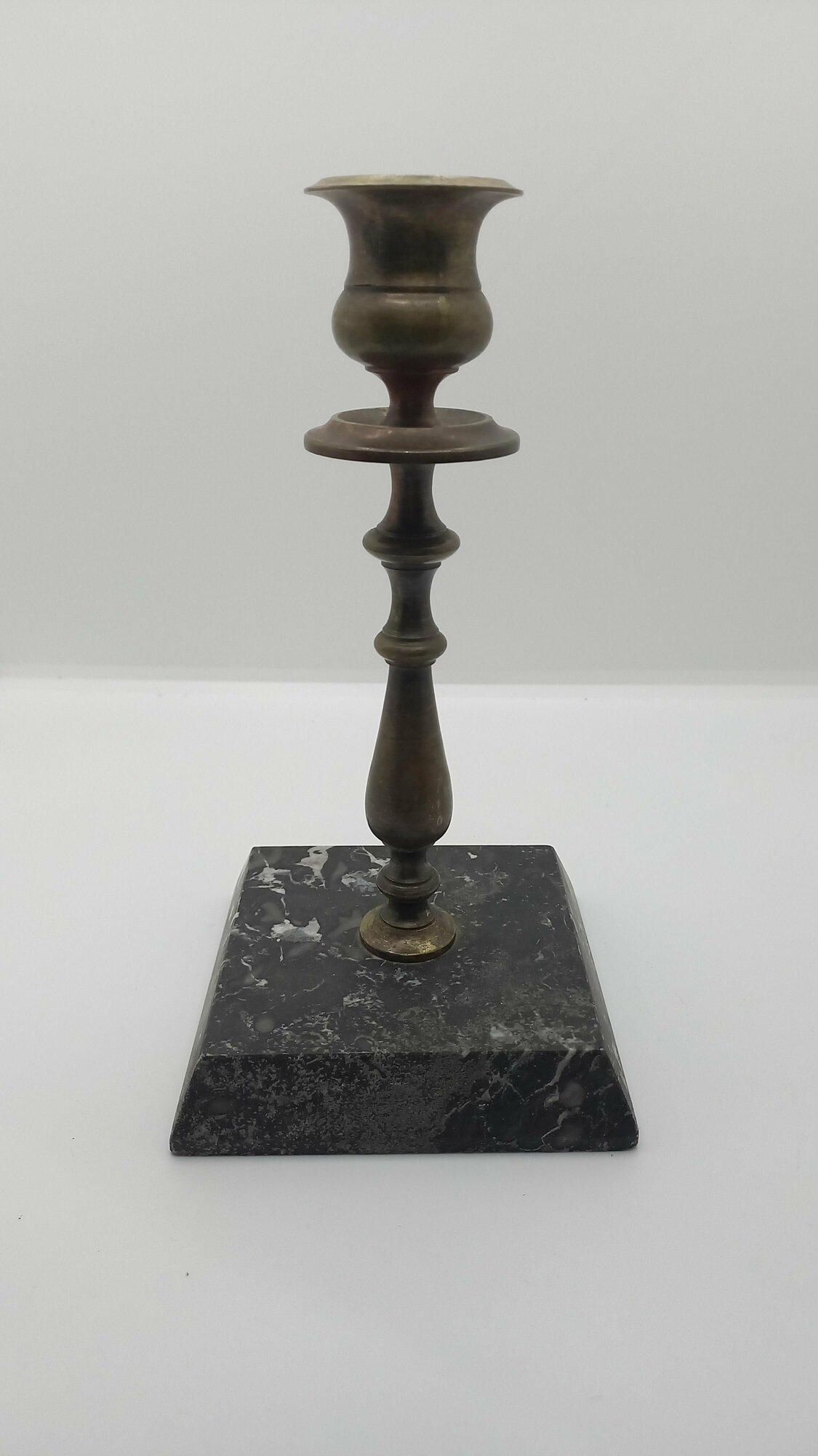 Винтажный советский Подсвечник на одну свечу на подставке из камня, СССР