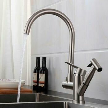 Смеситель для кухни с дополнительной выдвижной лейкой (нержавеющая сталь)