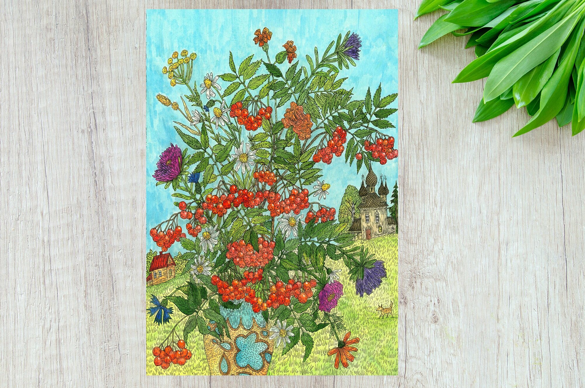 Набор открыток с цветами для посткроссинга 6 штук