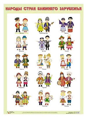 Плакат развивающий Народы стран Ближнего Зарубежья 0+