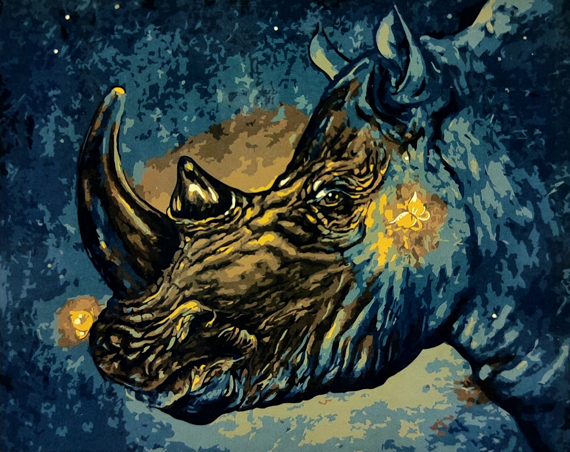 Картина по номерам Африка, Египет, джунгли, космос носорог, сафари, Попарт , абстракция, от бренда Paintboy