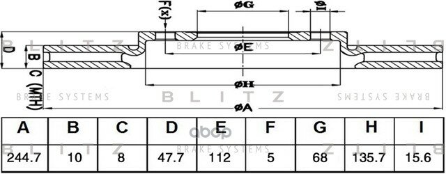 Тормозной диск Blitz BS0490 для тормозной системы оригинальная посадка