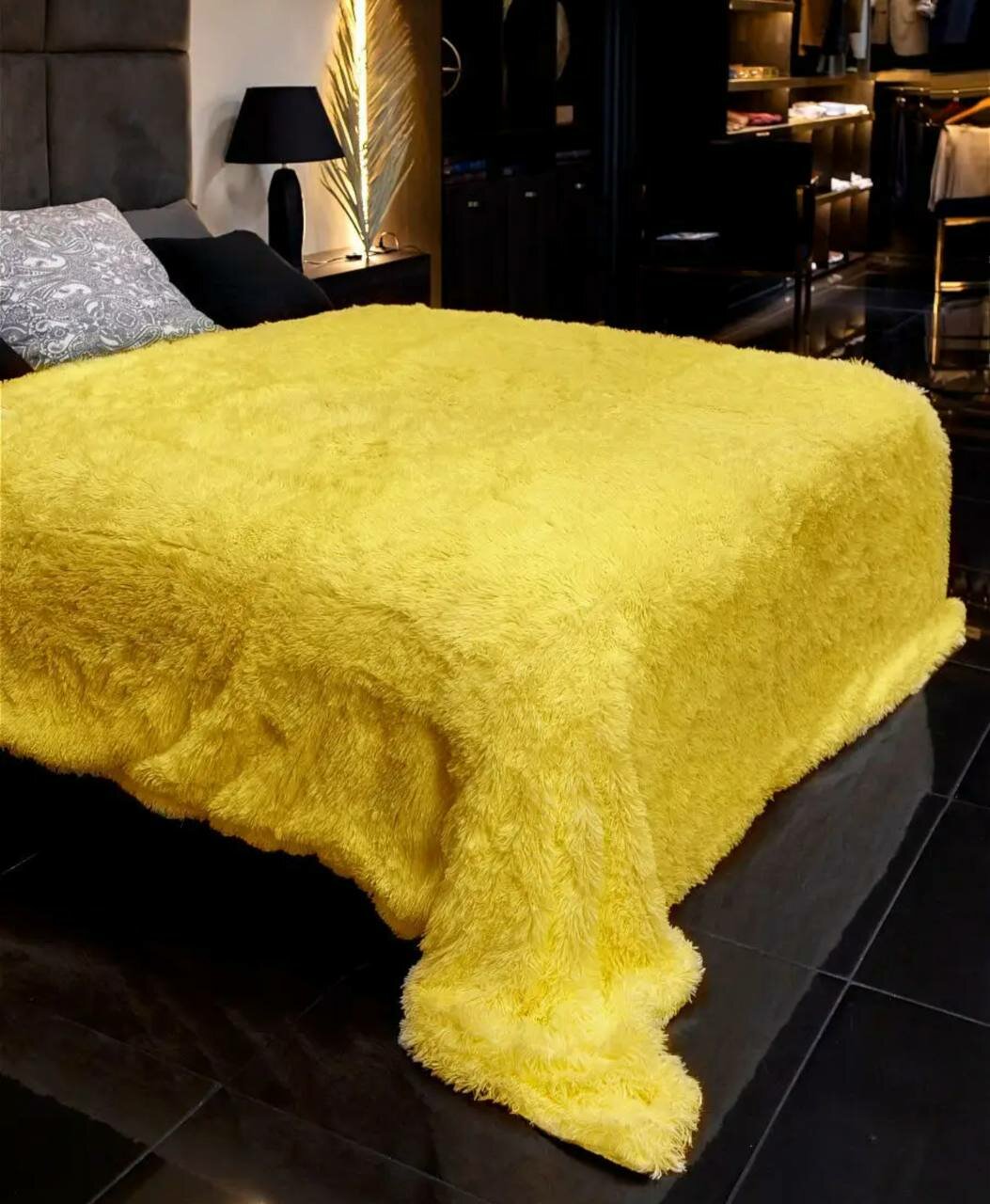 Пушистый плед на кровать/диван "Евро" 200х220, искусственный мех