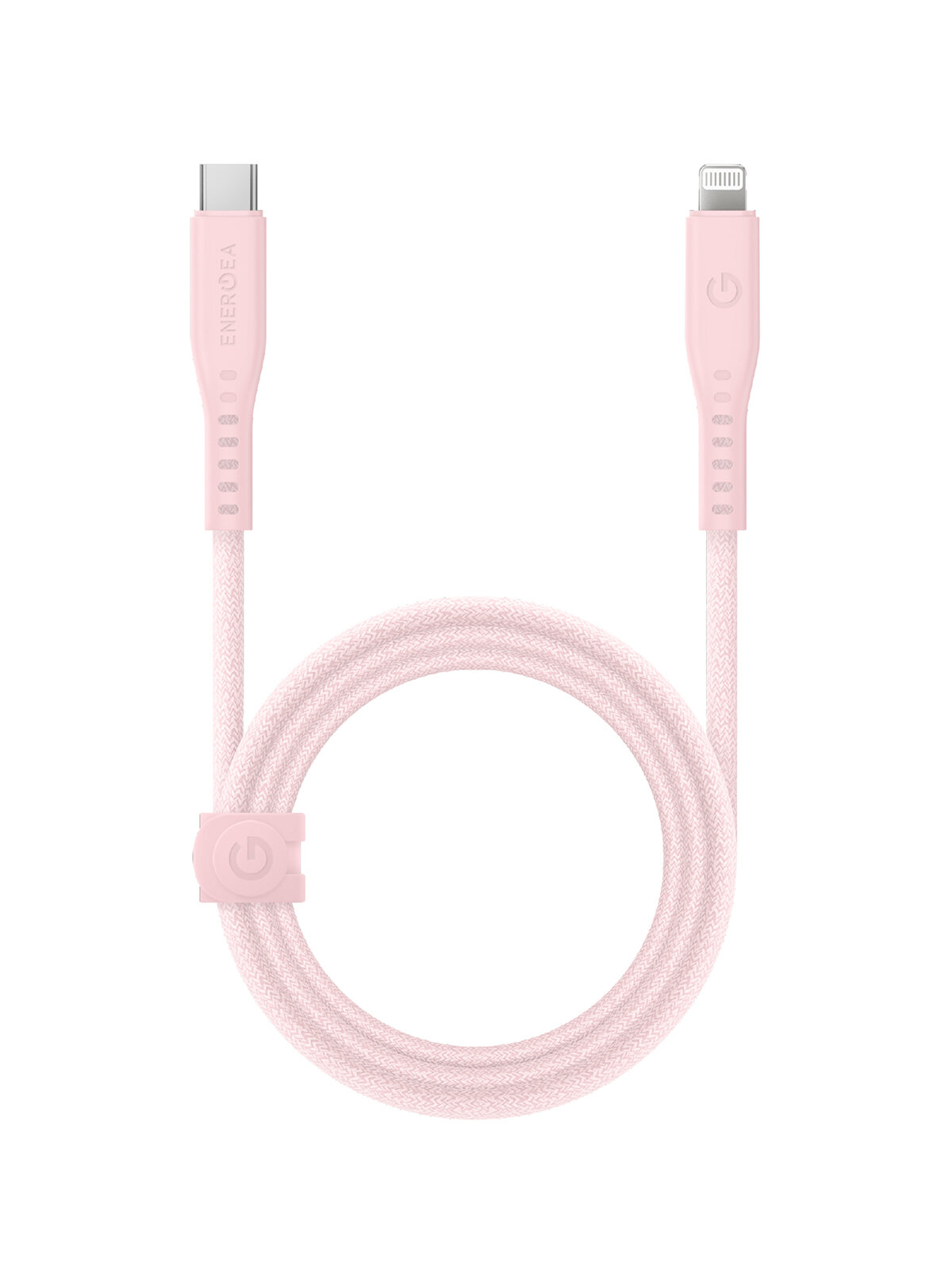 EnergEA Кабель FLOW USB-C to Lightning MFI C94 PD60W 3A Nanoweave Magnetic tie Pink 1.5m
