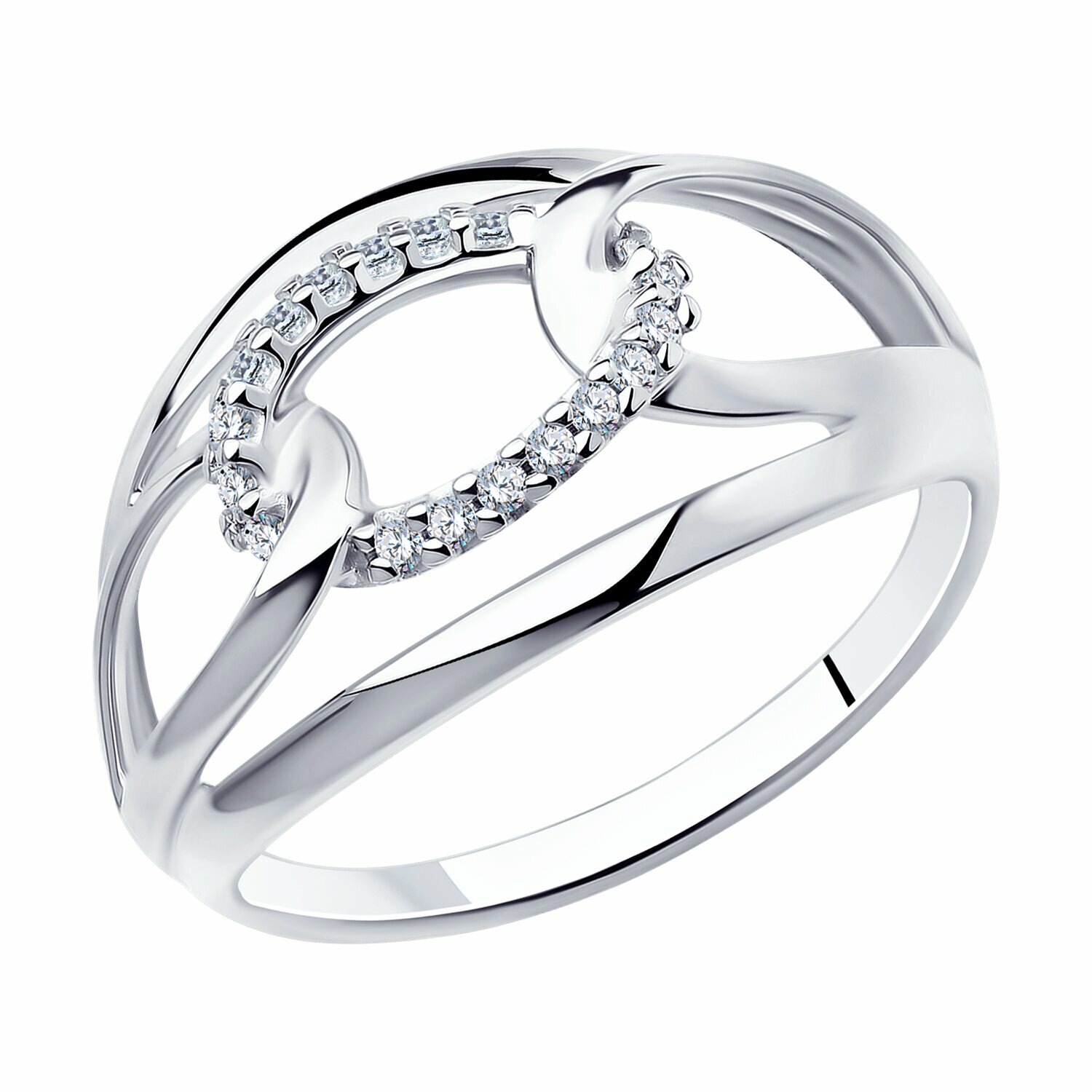 Кольцо Diamant, серебро, 925 проба, фианит