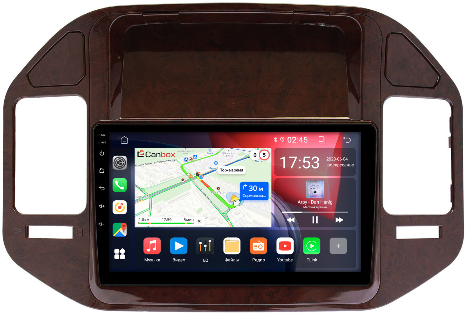 Штатная магнитола Canbox RS9-9387 для Mitsubishi Pajero 3, Montero 3 1999-2006 (дерево) на Android 10 (IPS, DSP, CarPlay)