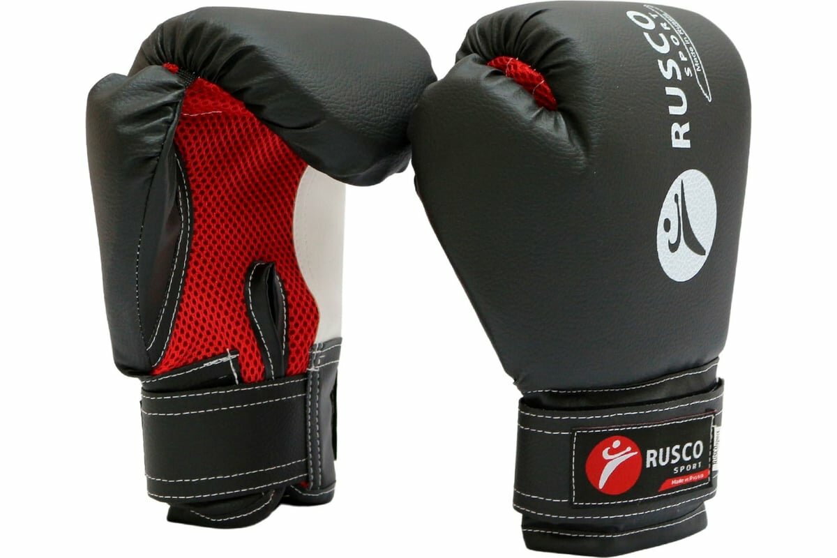 Ruscosport боксерские перчатки черные универсальные тренировочные перчатки для бокса