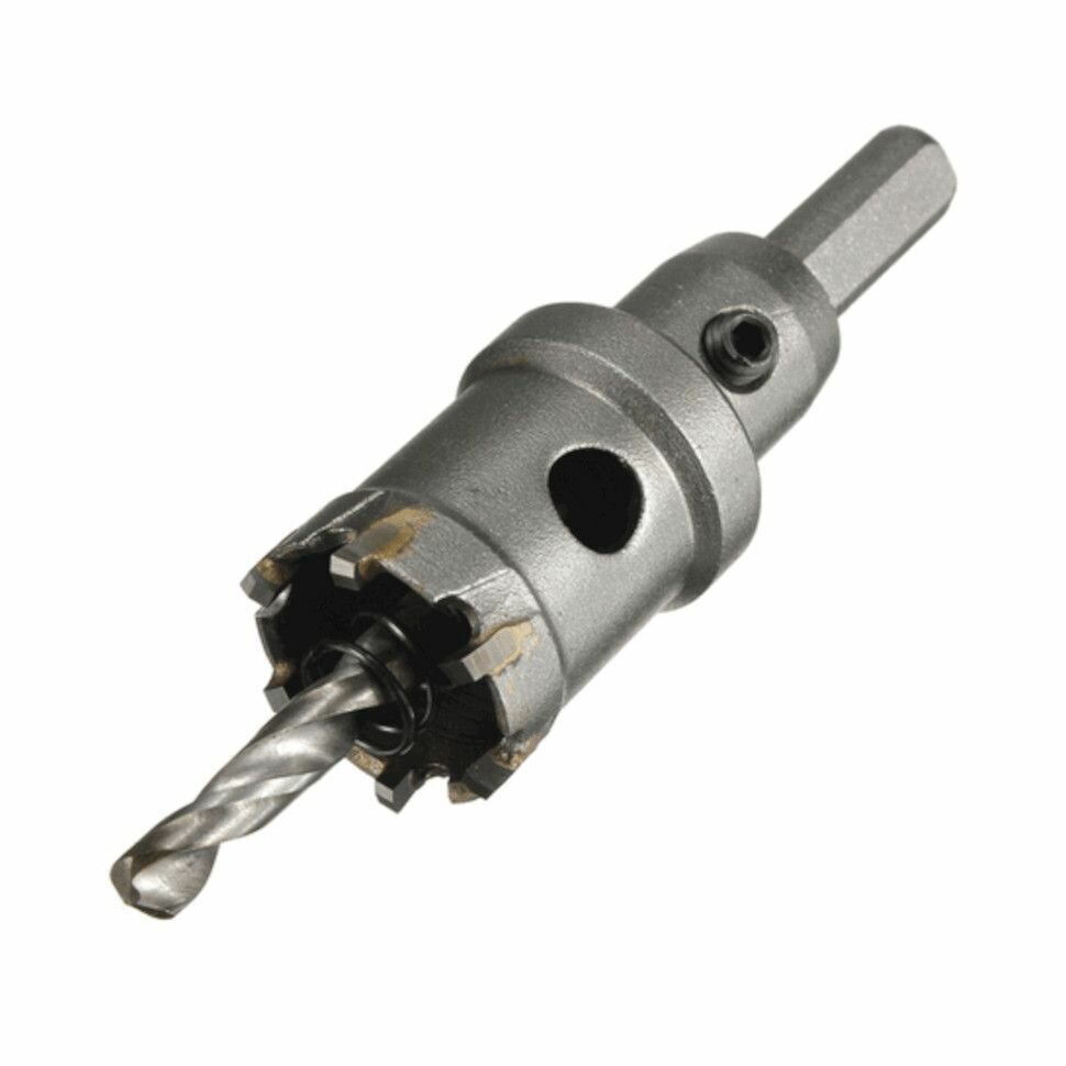 Коронка с твердосплавными напайками по металлу 22 мм с центрирующим сверлом Стронг СTК-04500022