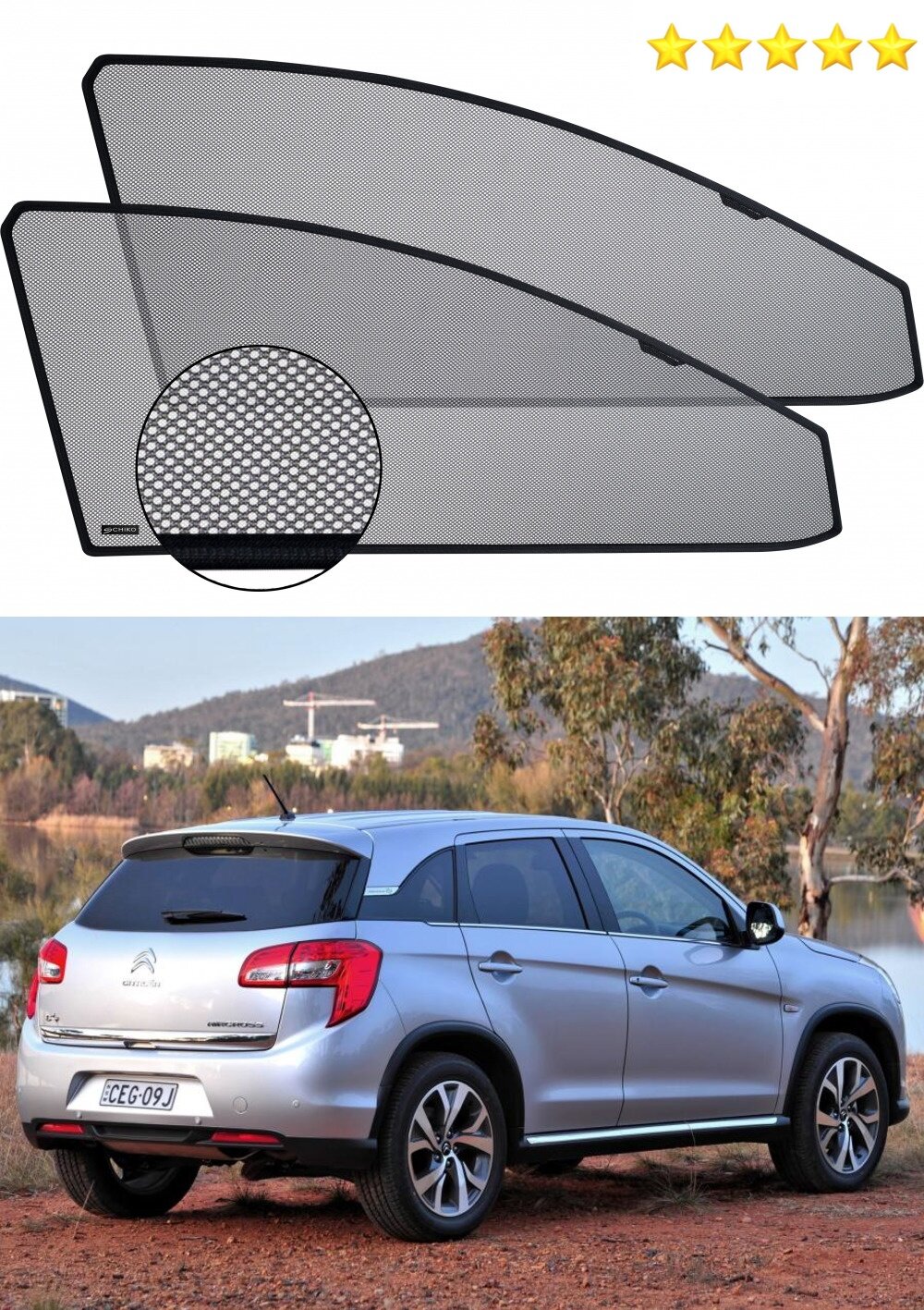 Каркасные автомобильные шторки на окна для Citroen С4 AirKross 12-16