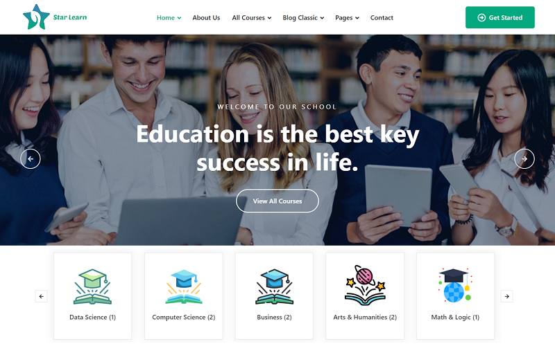 Подарочный сертификат на Шаблон для сайта Вордпресс с демоконтентом Star Learn - School, College, University, and Online Course Based Educational Theme WordPress