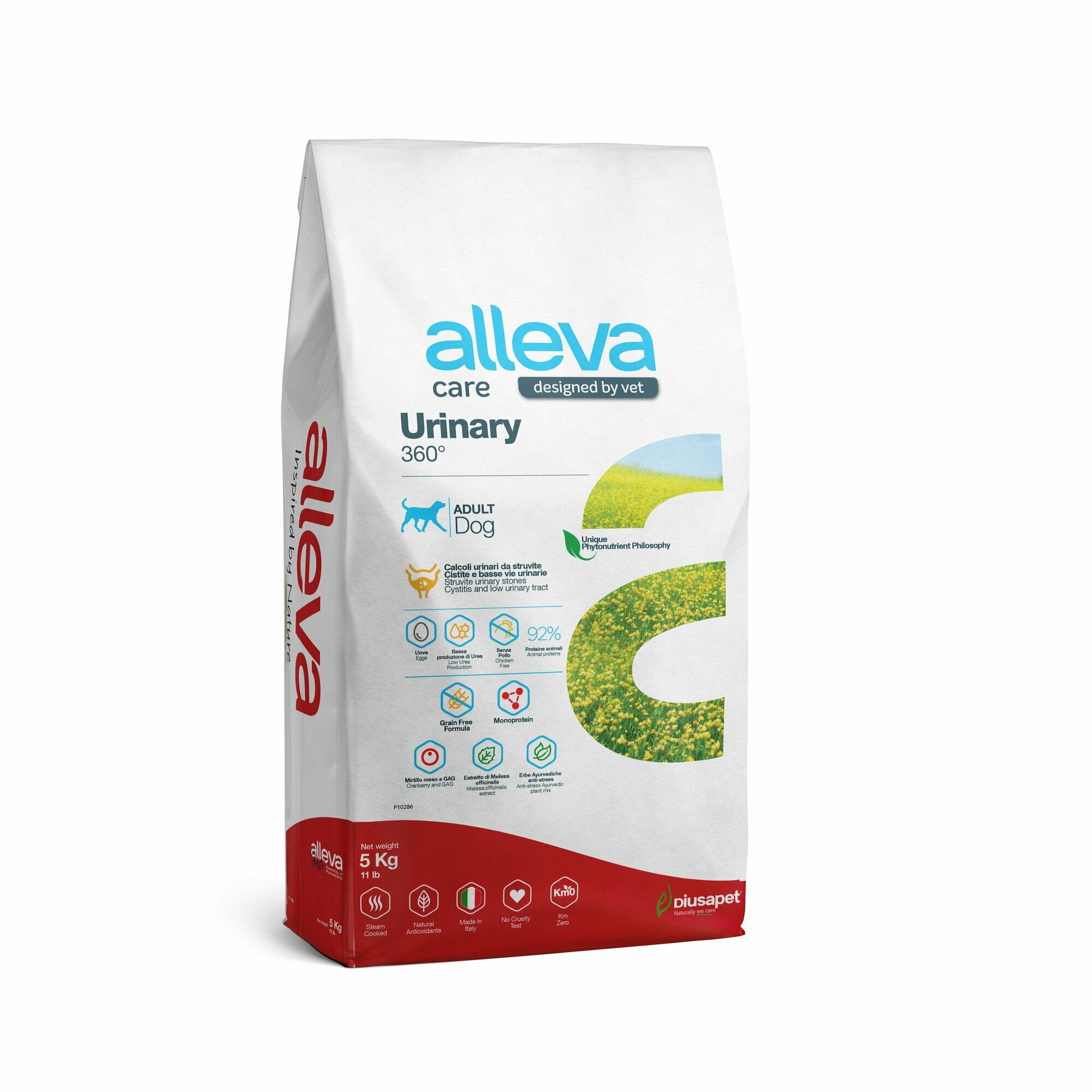 Сухой корм ALLEVA CARE Urinary 360 для взрослых собак при мочекаменной болезни, с яйцом, 5 кг