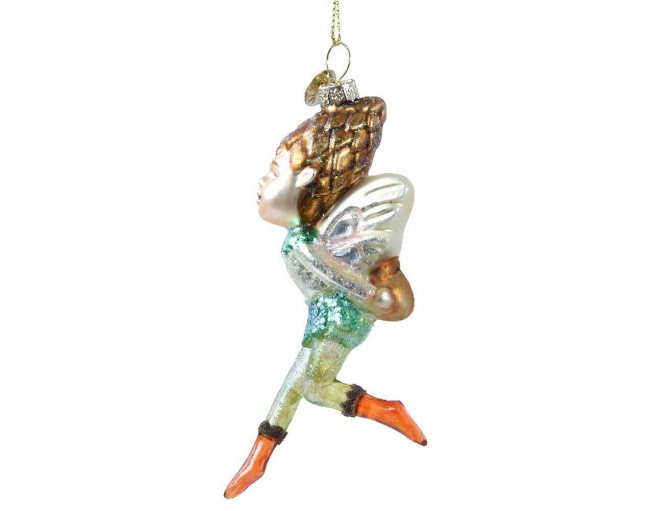 Ёлочная игрушка торопливый эльф, стекло, 12 см, Kaemingk 121344-1